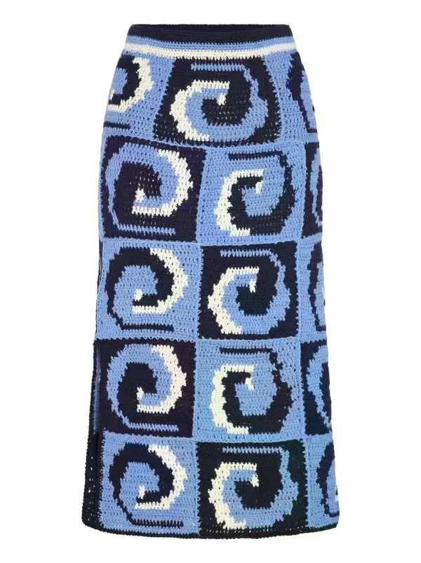 Carolina K Crochet-knit Skirt - Blue