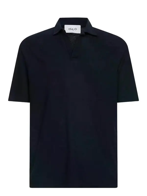 D4.0 V-neck Collared T-shirt - Blue