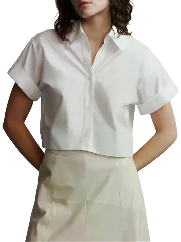 TWP Cropped Short-sleeve Shirt - Neutrals