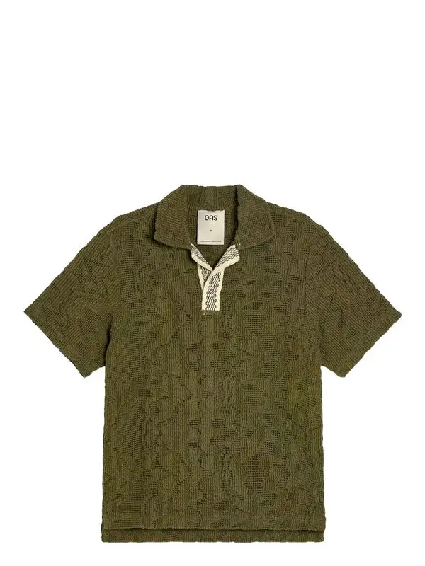 OAS Company Jacquard-knit Geometric-pattern T-shirt - Green