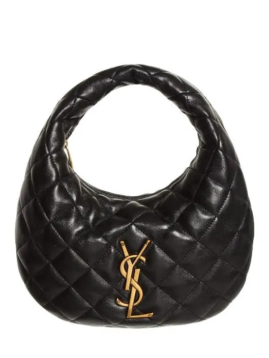 Saint Laurent Baby Icare Quilted Leather Hobo Bag - Black