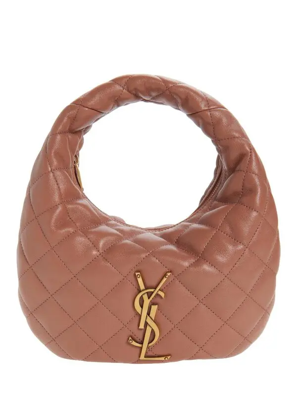 Saint Laurent Baby Icare Quilted Leather Hobo Bag - Hortensia