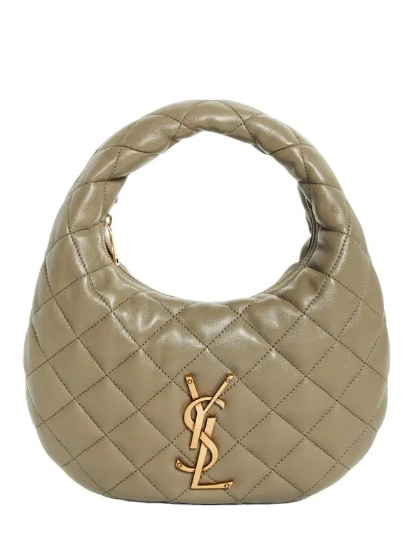 Saint Laurent Baby Icare Quilted Leather Hobo Bag - Strong Moss