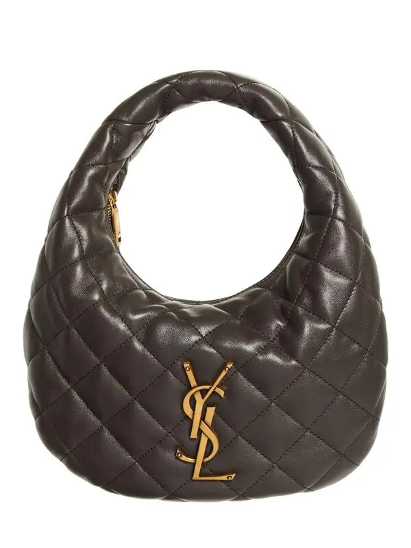 Saint Laurent Baby Icare Quilted Leather Hobo Bag - Urban Grey