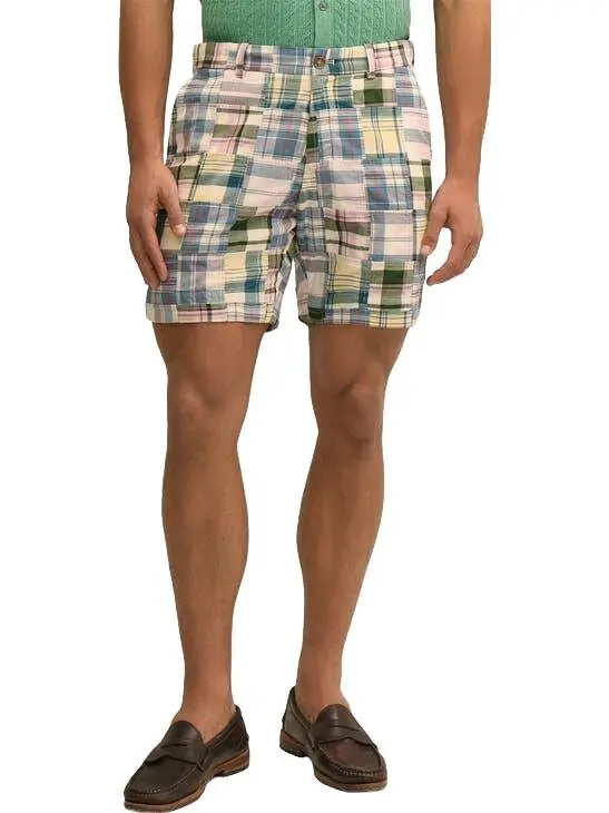 Brooks Brothers Patchwork Cotton Shorts - Faded Green Patchwork