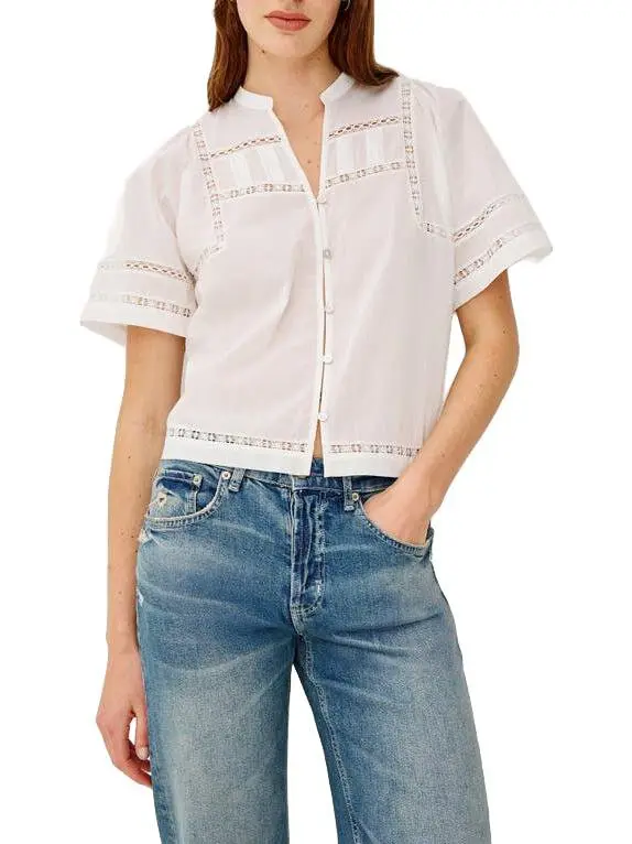 Rails Alanis Lace Trim Top - White