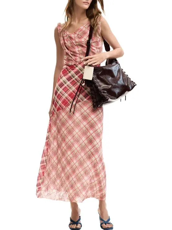 Desigual Printed Sleeveless Maxi Dress - Burgundy