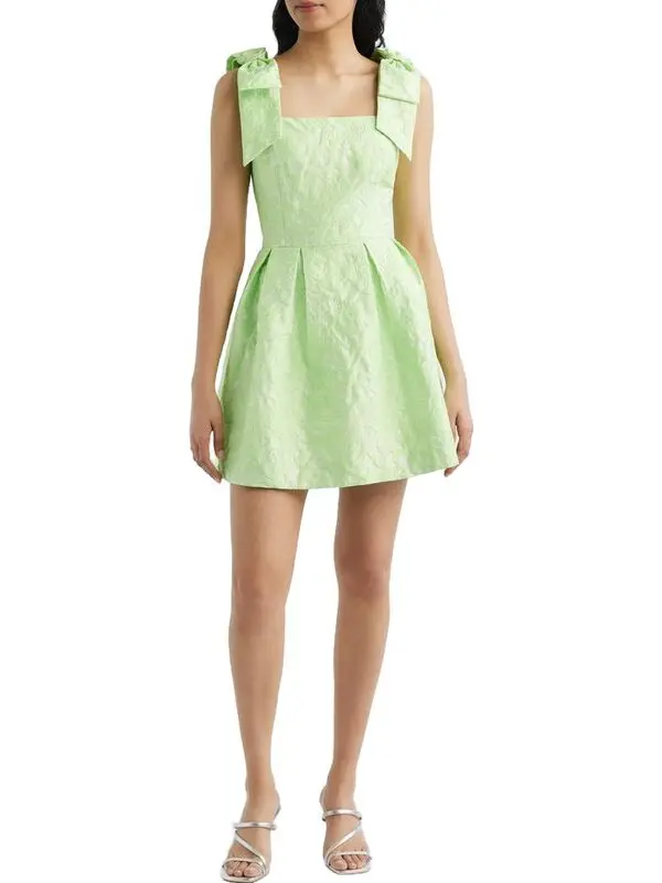 Lilly Pulitzer® Bow Shoulder Pleated Skirt Dress - Pistachio Macaron Floral