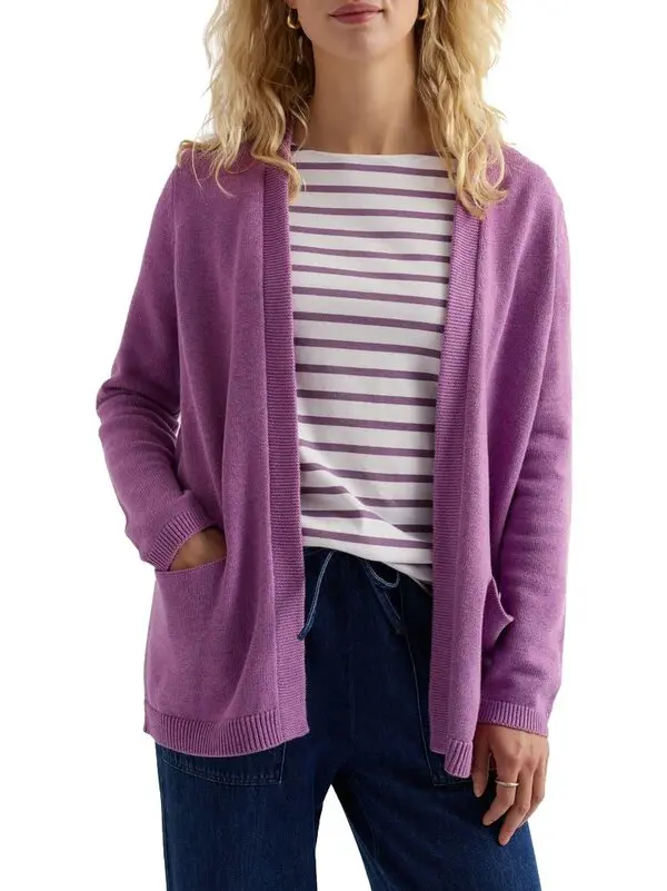SEASALT CORNWALL Riverboat Organic Cotton Cardigan - Orchid