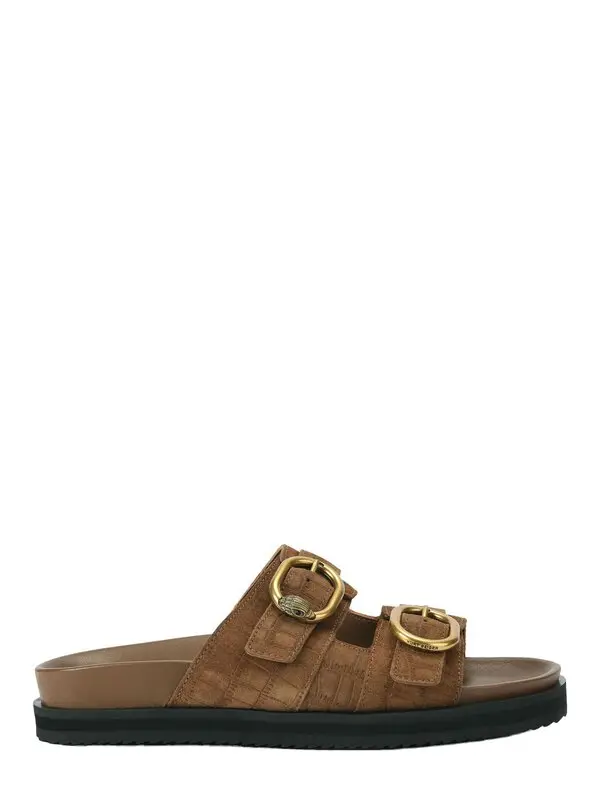 Kurt Geiger Bancroft Buckle Strap Slide Sandal - Light/pastel Brown