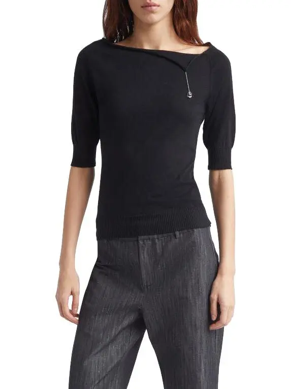 Paloma Wool Cain Crystal Tassel Cotton Sweater - Black