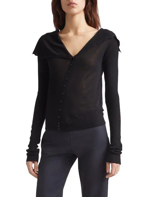 Paloma Wool Igna Diagonal Button Sweater - Black