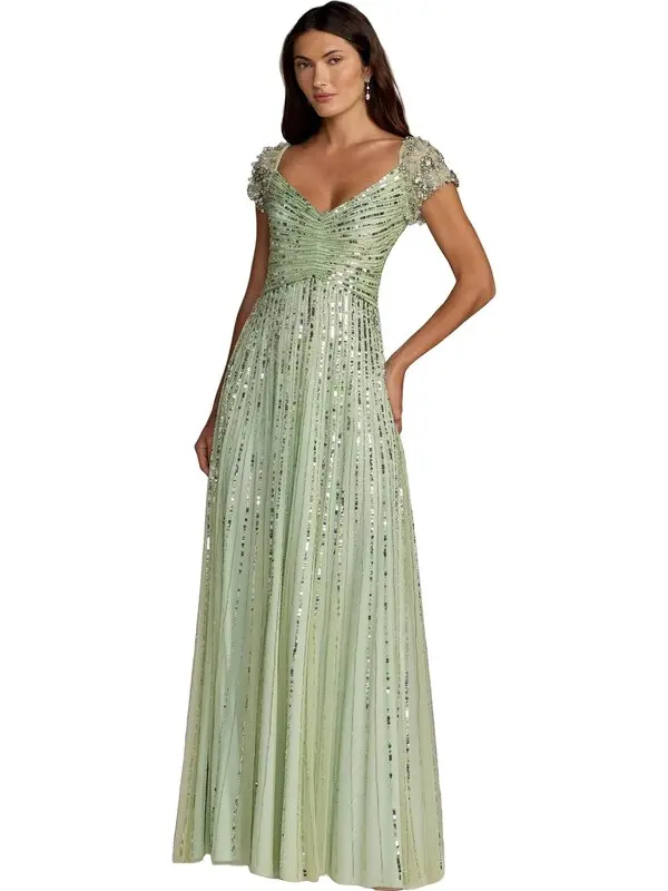 Mac Duggal Sequin Embellished Evening Gown - Green