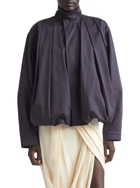 LEMAIRE Cotton Sateen Blouson Jacket - Ink Blue