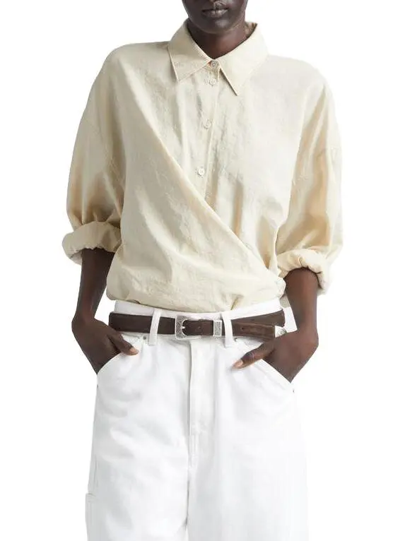 LEMAIRE Twisted Silk Blend Shirt - Oat Milk