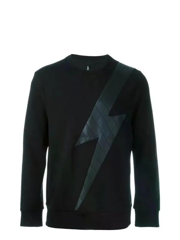 Neil Barrett Lightning Bolt Patch Sweatshirt - Black