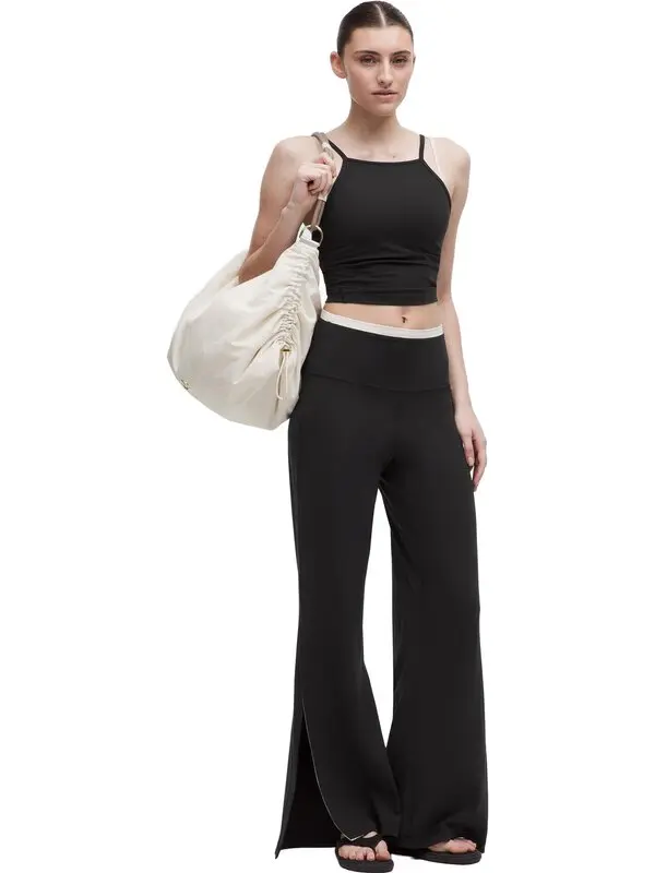 Lululemon Align™ Super-high-rise Side-slit Pant - Black/light Ivory