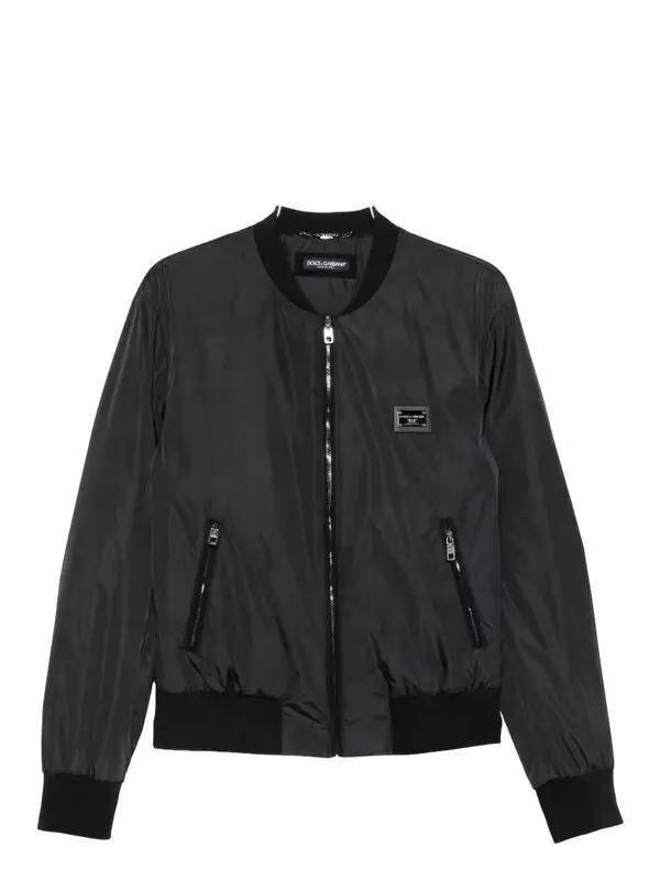 Dolce & Gabbana Logo-plaque Bomber Jacket - Black