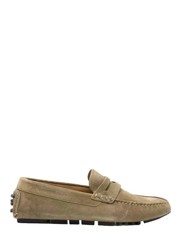 Emporio Armani Suede Penny Loafers - Green