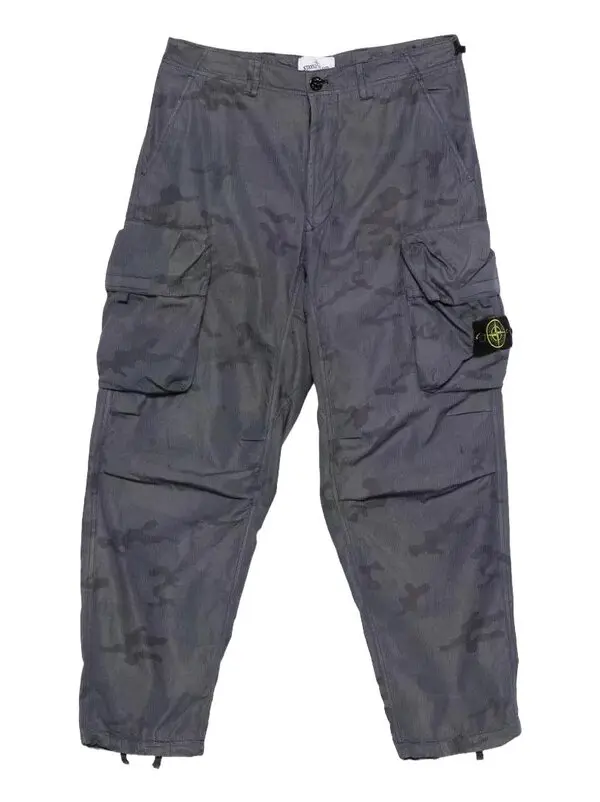 Stone Island Camouflage-print Ripstop Cargo Pants - Blue