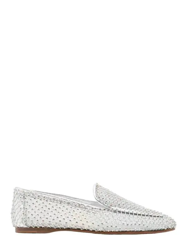FORTE_FORTE Crystal-embellished Mesh Loafers - Silver