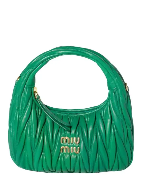 Miu Miu Wander Matelassé Nappa-leather Bag - Green