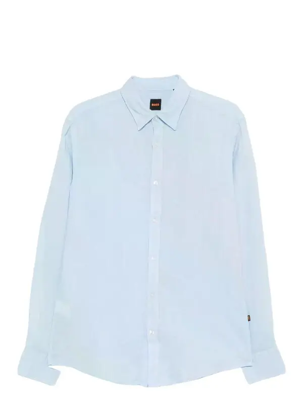 BOSS Logo-embroidered Shirt - Blue