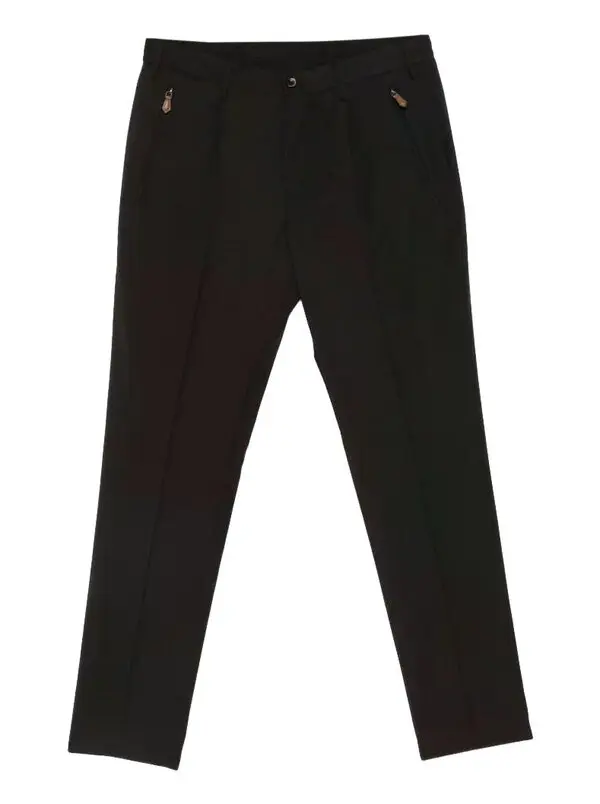 PT TORINO Pressed-crease Elasticated-waistband Trousers - Black