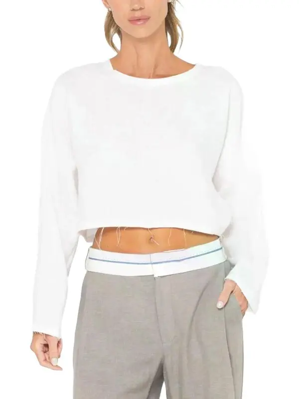 JBQ Raw-cut Cropped Top - White