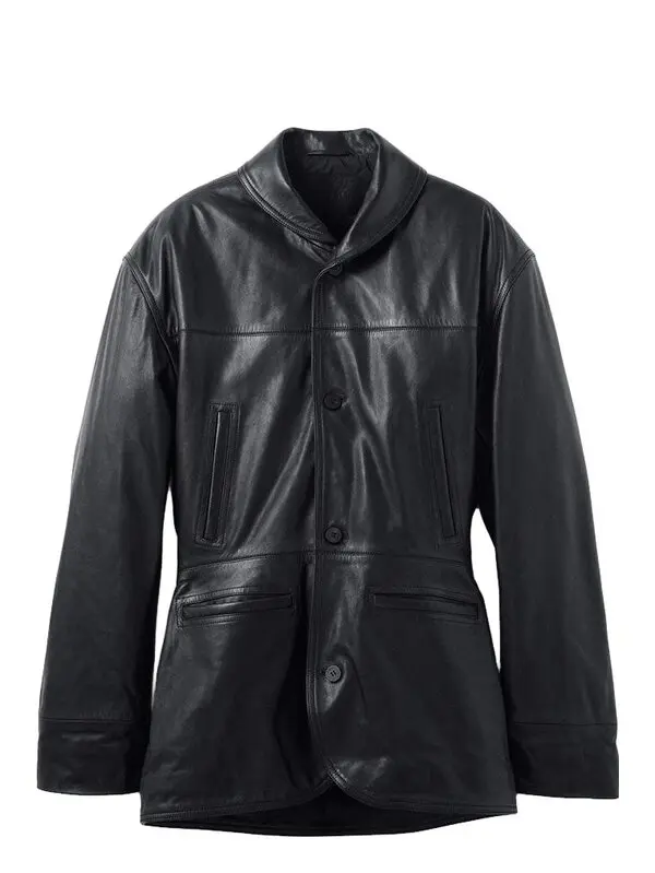 Jacquemus The Gardian Leather Jacket - Black