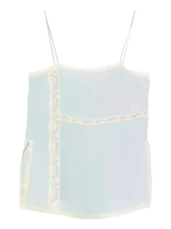 SEMICOUTURE Lace-trim Top - Blue