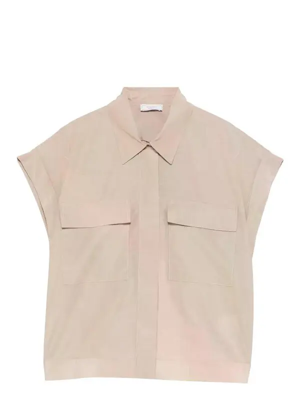 Peserico Cap-sleeve Shirt - Neutrals