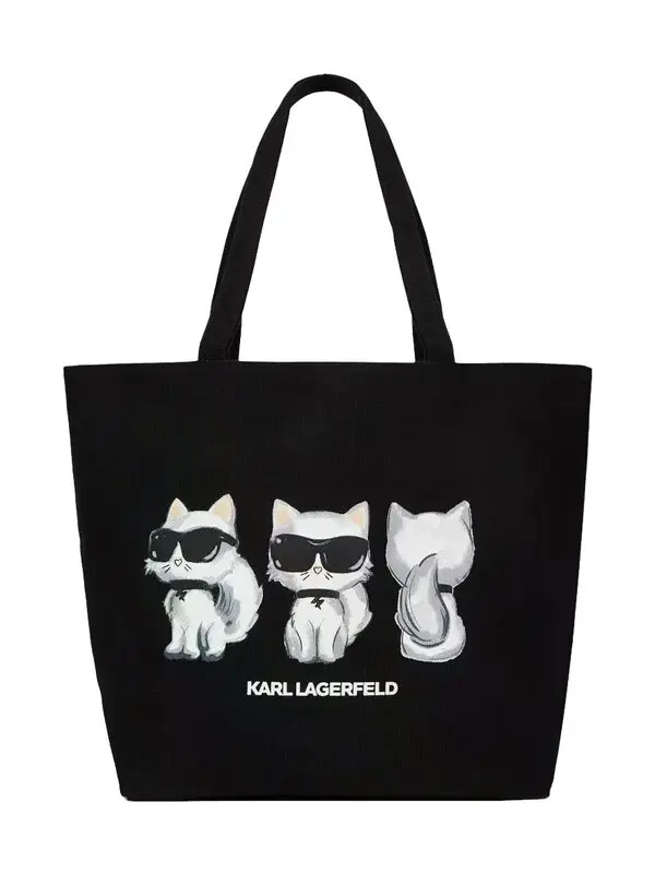 Karl Lagerfeld Ikon Choupette Reversible Tote Bag - Black