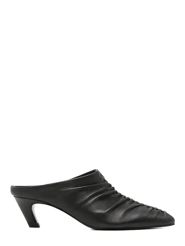 Ash Viva Ruched Mules - Black