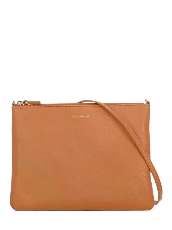 COCCINELLE Grained Leather Clutch - Orange