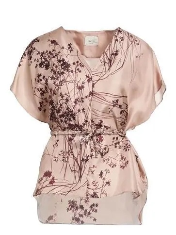 ALYSI Floral-print Satin Top - Pink