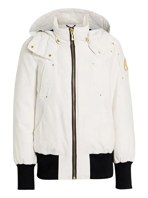 Moose Knuckles Cotton-blend Faille Hooded Down Coat - Off-white