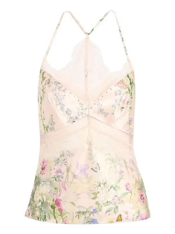 Camilla Crystal-embellished Floral-print Camisole - Blush