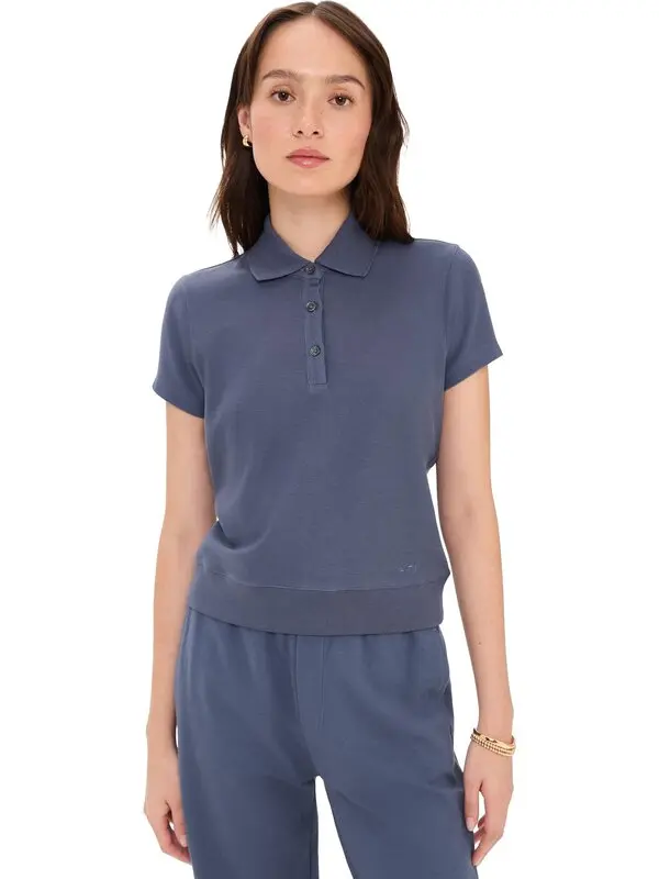 ATM Anthony Thomas Melillo Pique Polo Top - Dusk Blue