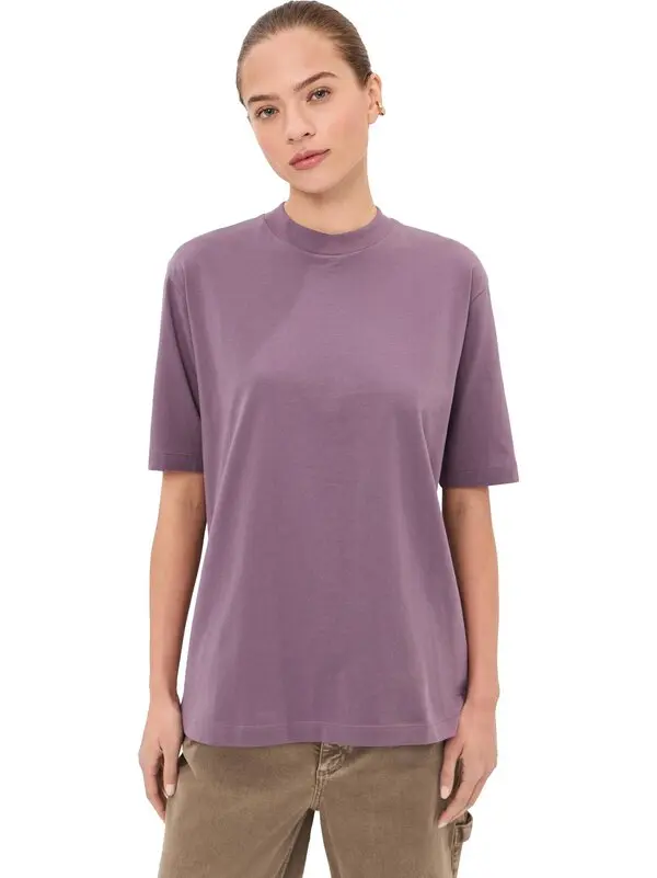 Tibi Mock Neck Tee - Plum