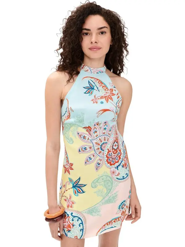 Hemant & Nandita Halter Mini Dress - Multi