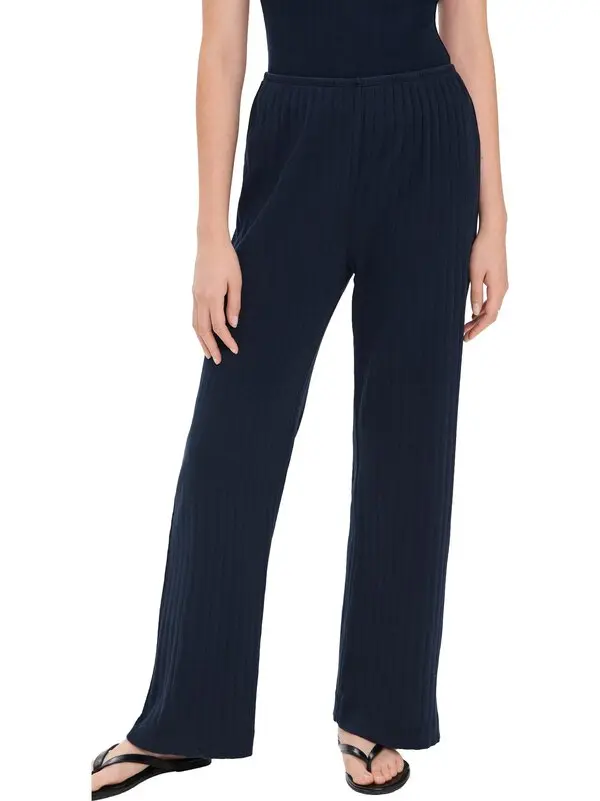 Donni. Pointelle Crop Pants - Navy