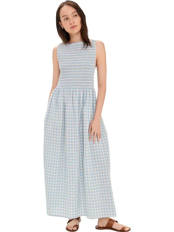Hill House Home The Cosima Nap Dress - Blue/red Gingham