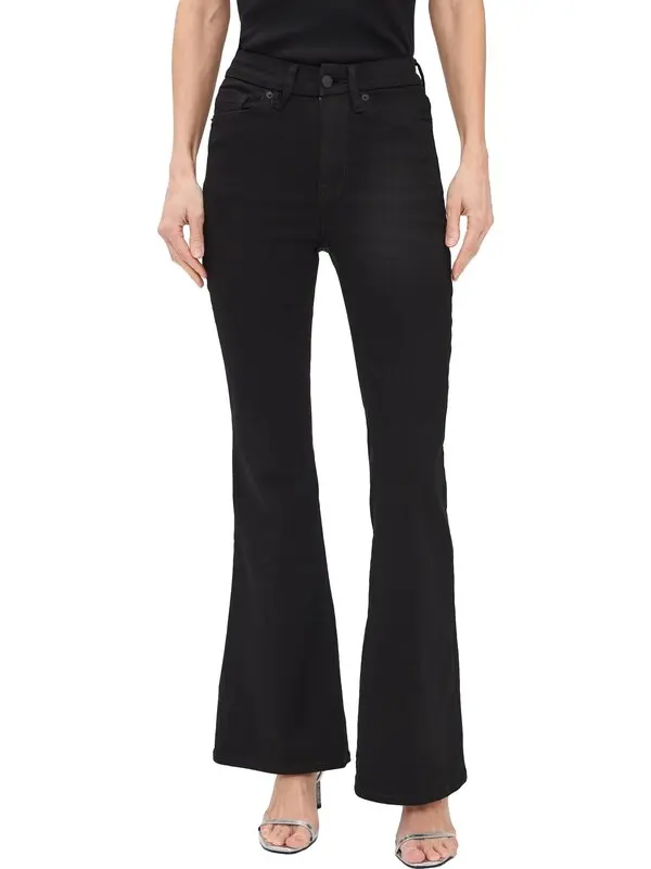 Good American Never Fades Petite Flare Jeans - Black001