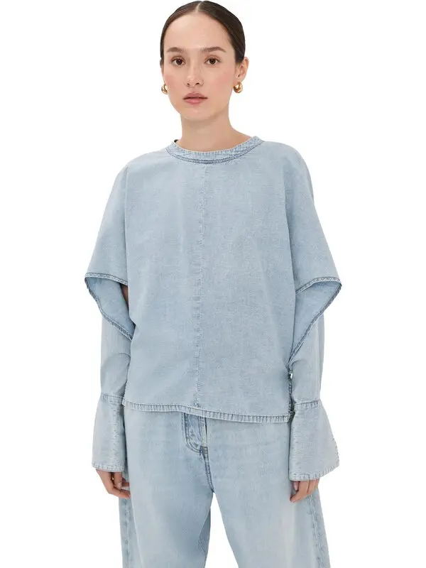 DARKPARK Paris Chambray Shirt - Bleach Baby Blue