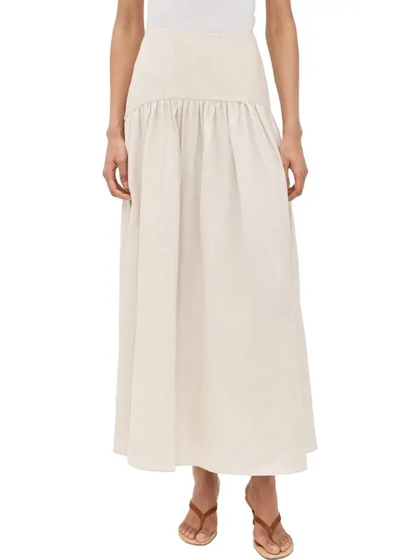 Staud Procida Linen Skirt - Natural