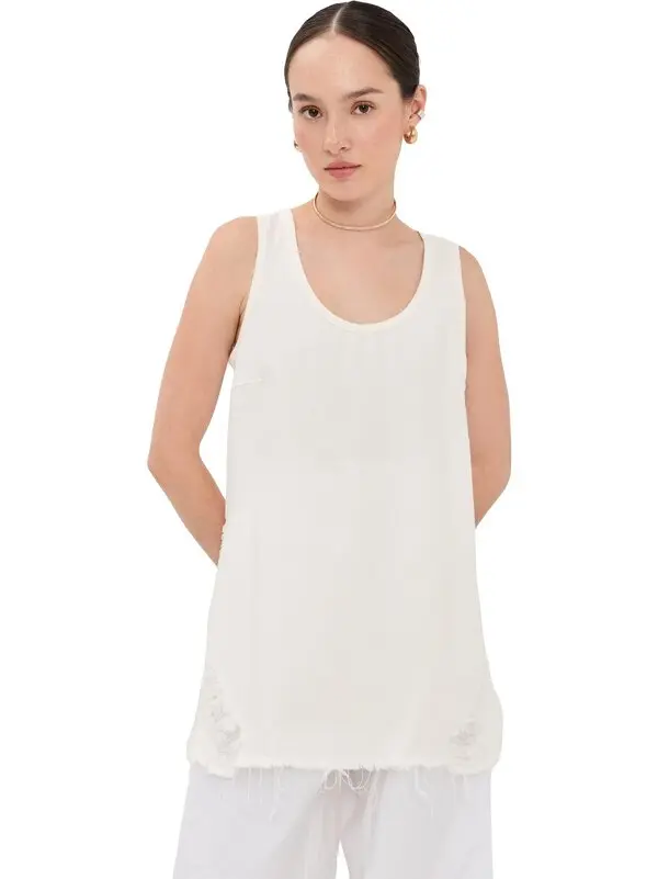 DARKPARK Ivy Tencel Denim Tank Top - Washed White