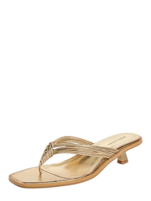ANDREA GOMEZ Fern Metallic Sandals - Gold Leather