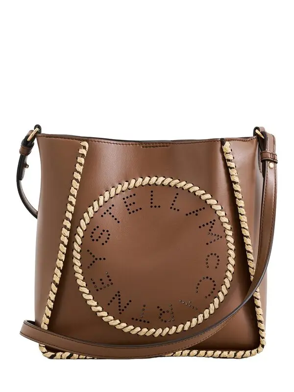 Stella McCartney Raffia Trim Crossbody Bag - Tan