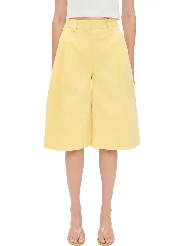 THE LATEST Dakota Pleated Twill Shorts - Light Yellow